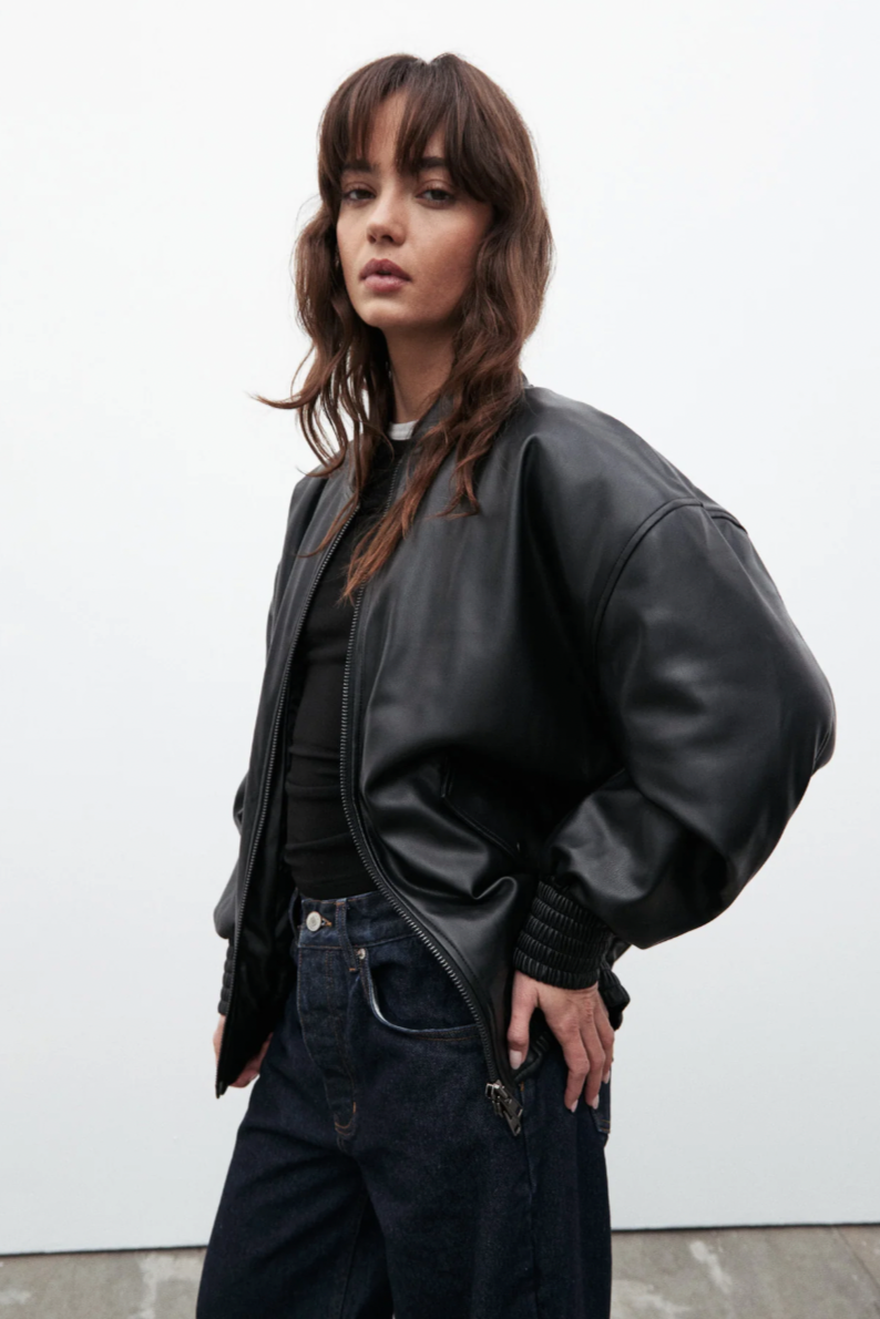 BAYSE SELENE OVER SIZED BOMBER JACKET - BLACK – Pretty Rad Store