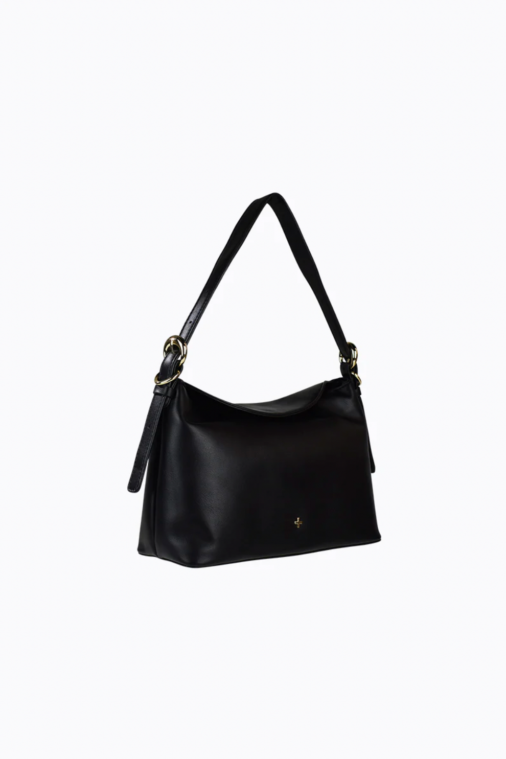 PETA + JAIN LINA TOPFLAP SHOULDER BAG - BLACK PU/GOLD – Pretty Rad Store