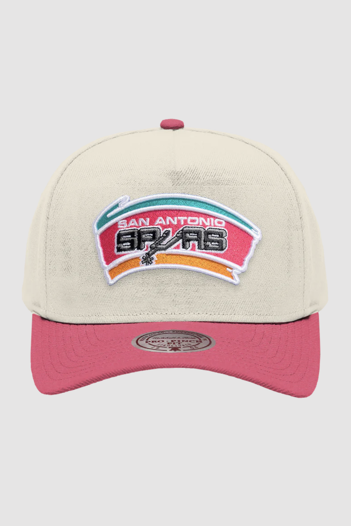 MITCHELL & NESS SAN ANTONIO SPURS NBA HWC PRO PINCH SNAPBACK HAT - CRE ...