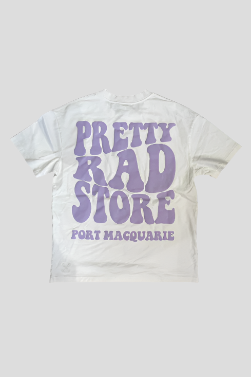 PRS BUBBLE TEE - PUFF WHITE/LILAC – Pretty Rad Store