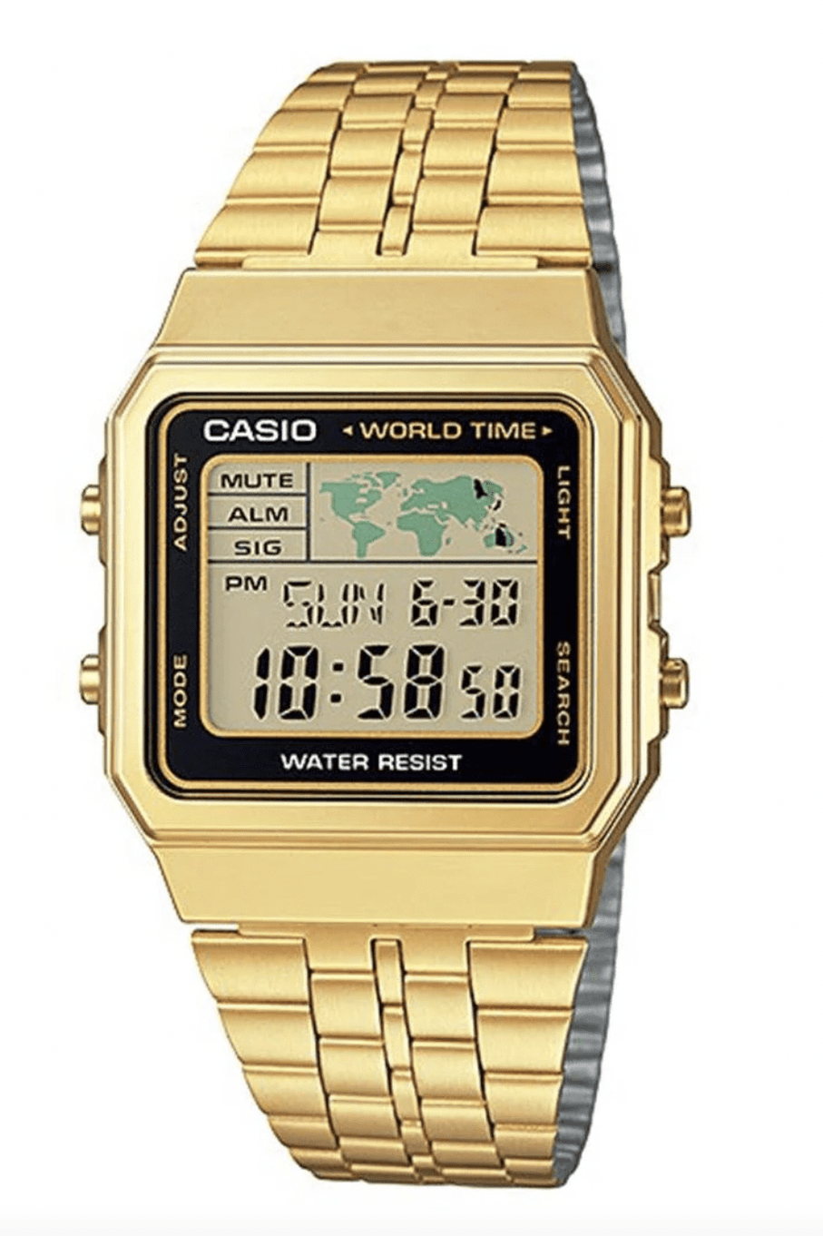 CASIO VINTAGE A500WGA-1D WORLD TIME WATCH - GOLD/BLACK FACE – Pretty ...