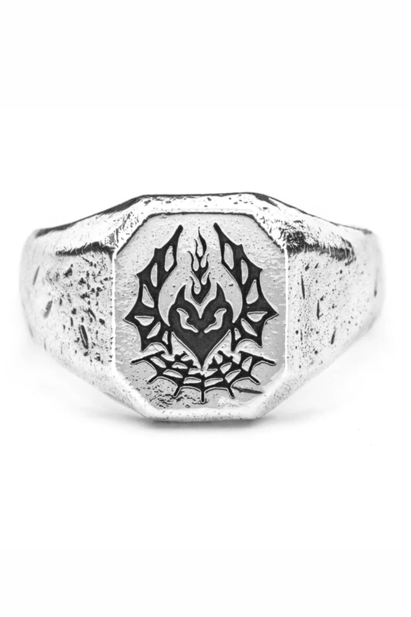 LOX & CHAIN SHADOW SIGNET RING - SILVER 925 – Pretty Rad Store