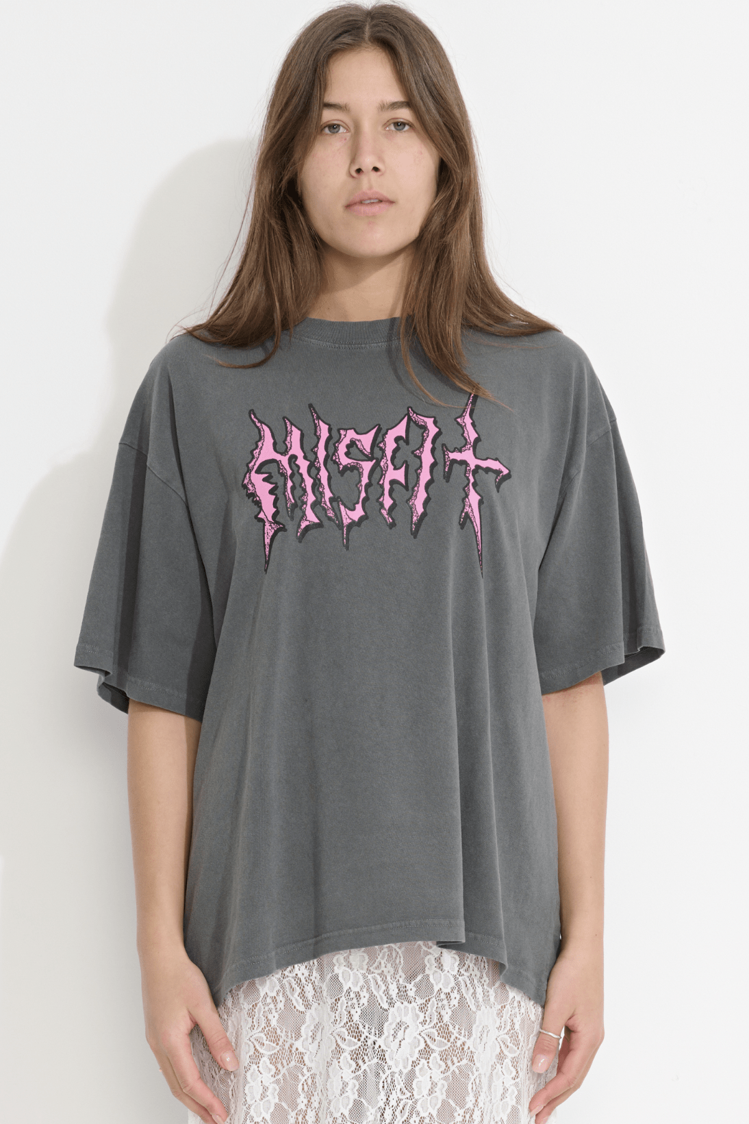 MISFIT HELL CORNER OS TEE - CHARCOAL – Pretty Rad Store