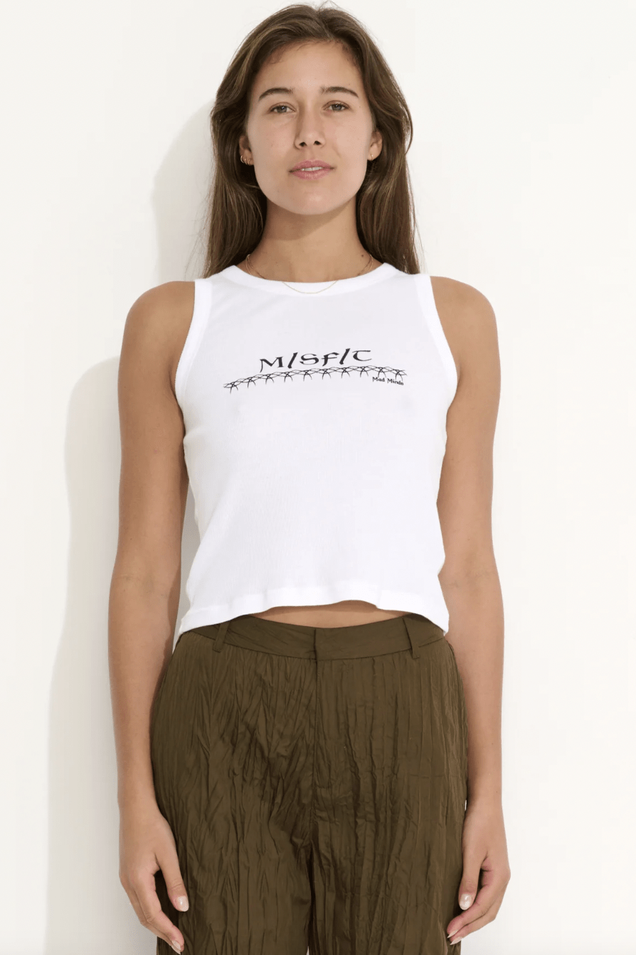MISFIT BARBED TANK - WHITE – Pretty Rad Store