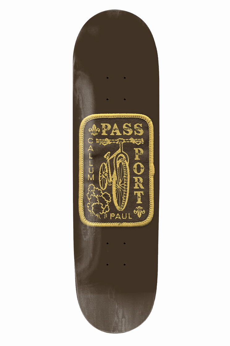 PASS~PORT SKATEBOARD PATCH - BROWN – Pretty Rad Store