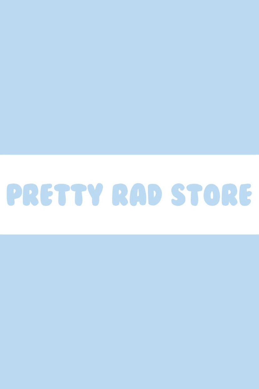 PRS BUBBLE FONT STICKER - CLEAR/PASTLE BLUE – Pretty Rad Store