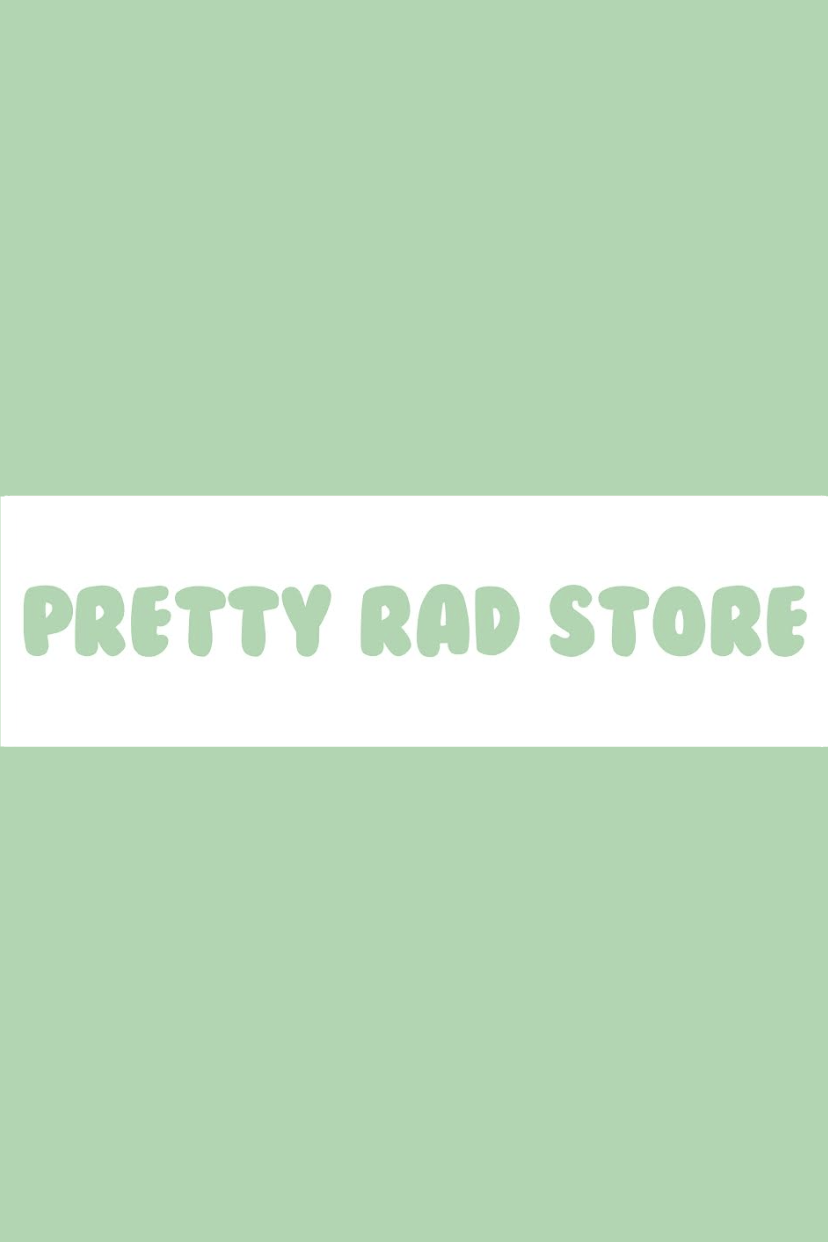 PRS BUBBLE FONT STICKER - CLEAR/PASTLE GREEN – Pretty Rad Store