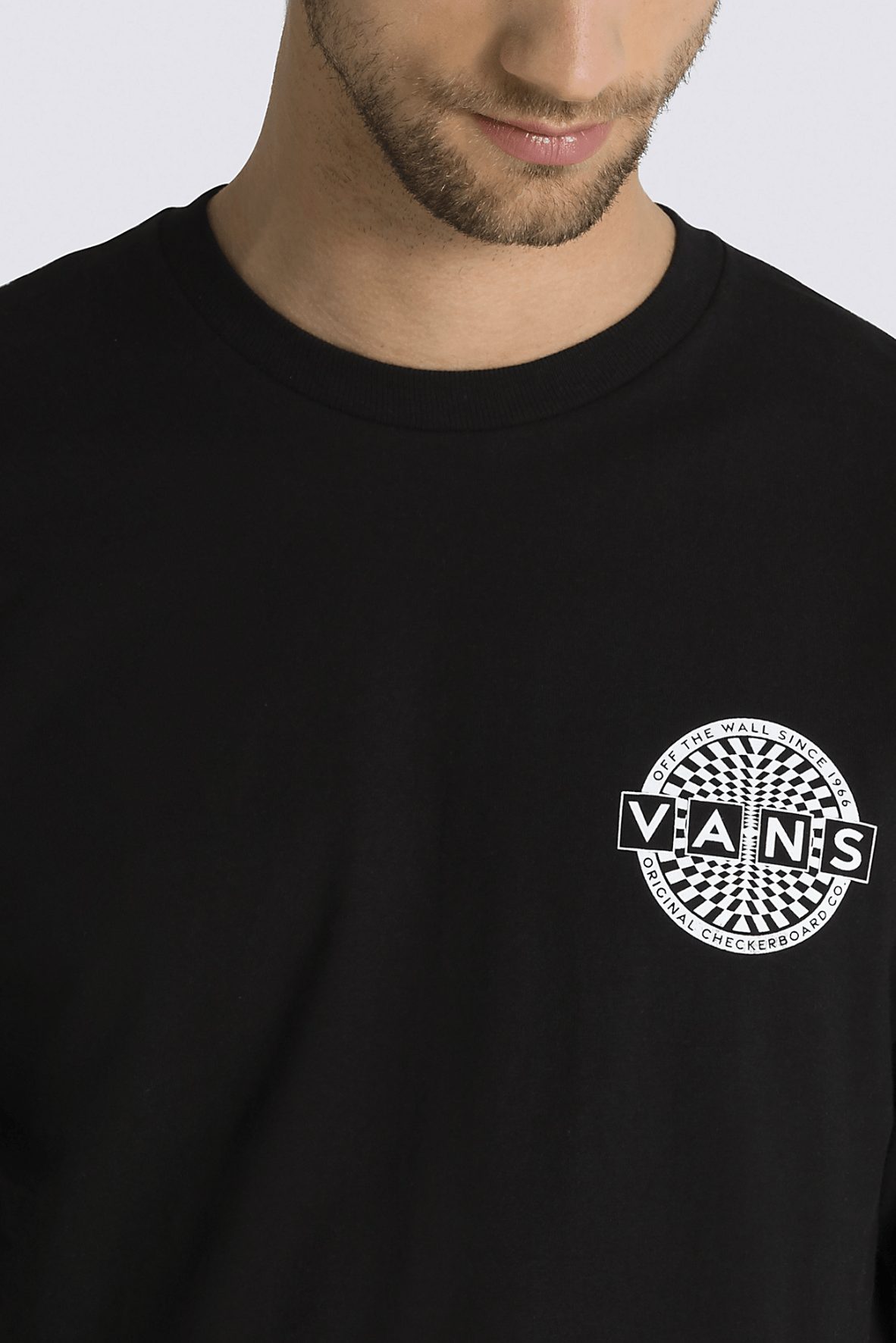 VANS WARPED CHECKERBOARD LOGO TEE - BLACK – Pretty Rad Store