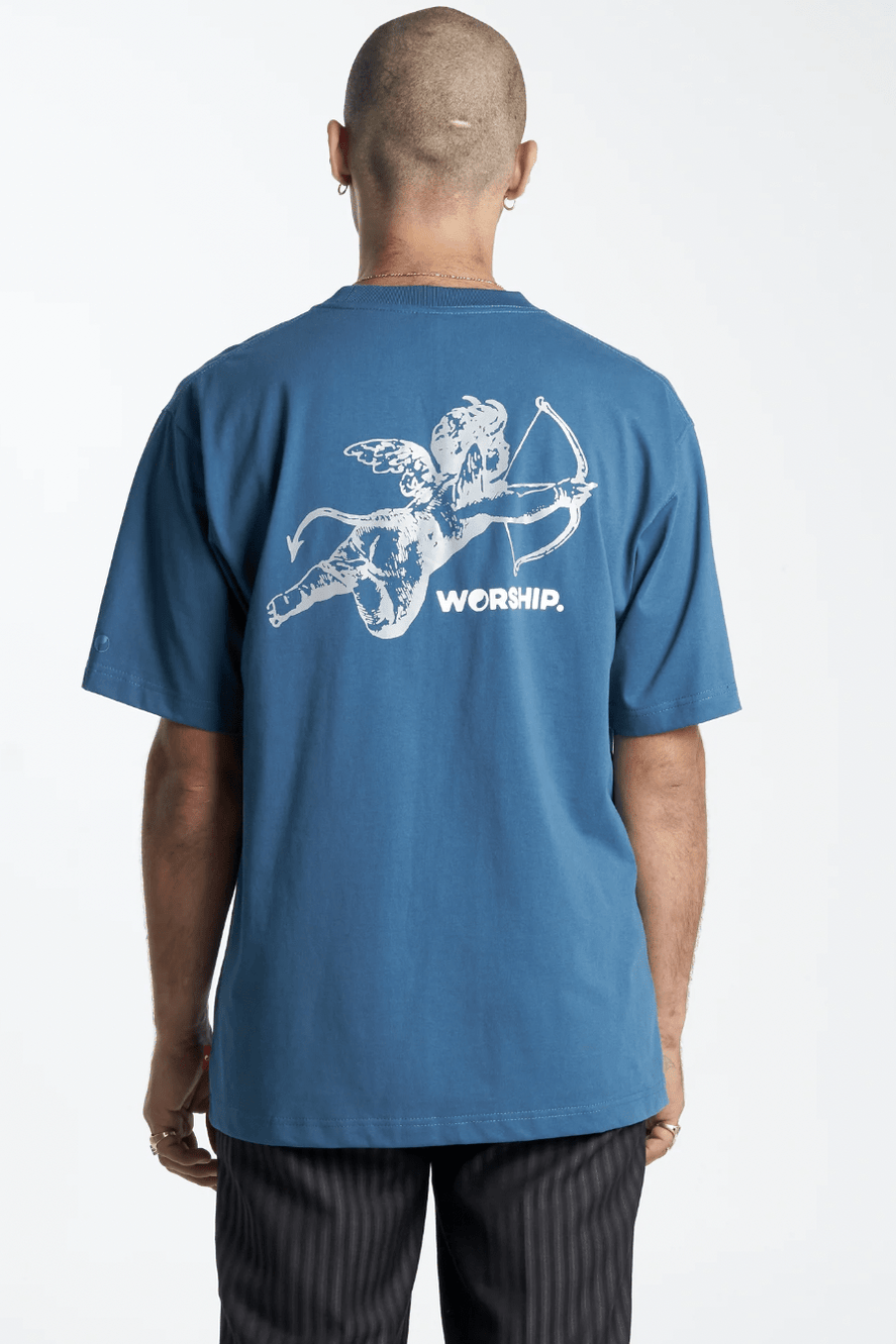 WORSHIP SUPPLIES CHERUB TEE - MOROCCAN BLUE – Pretty Rad Store