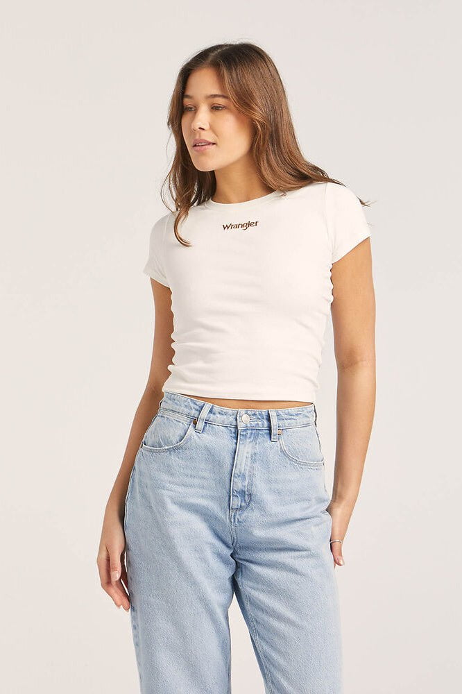 WRANGLER STAPLE RIB TEE - VINTAGE WHITE – Pretty Rad Store