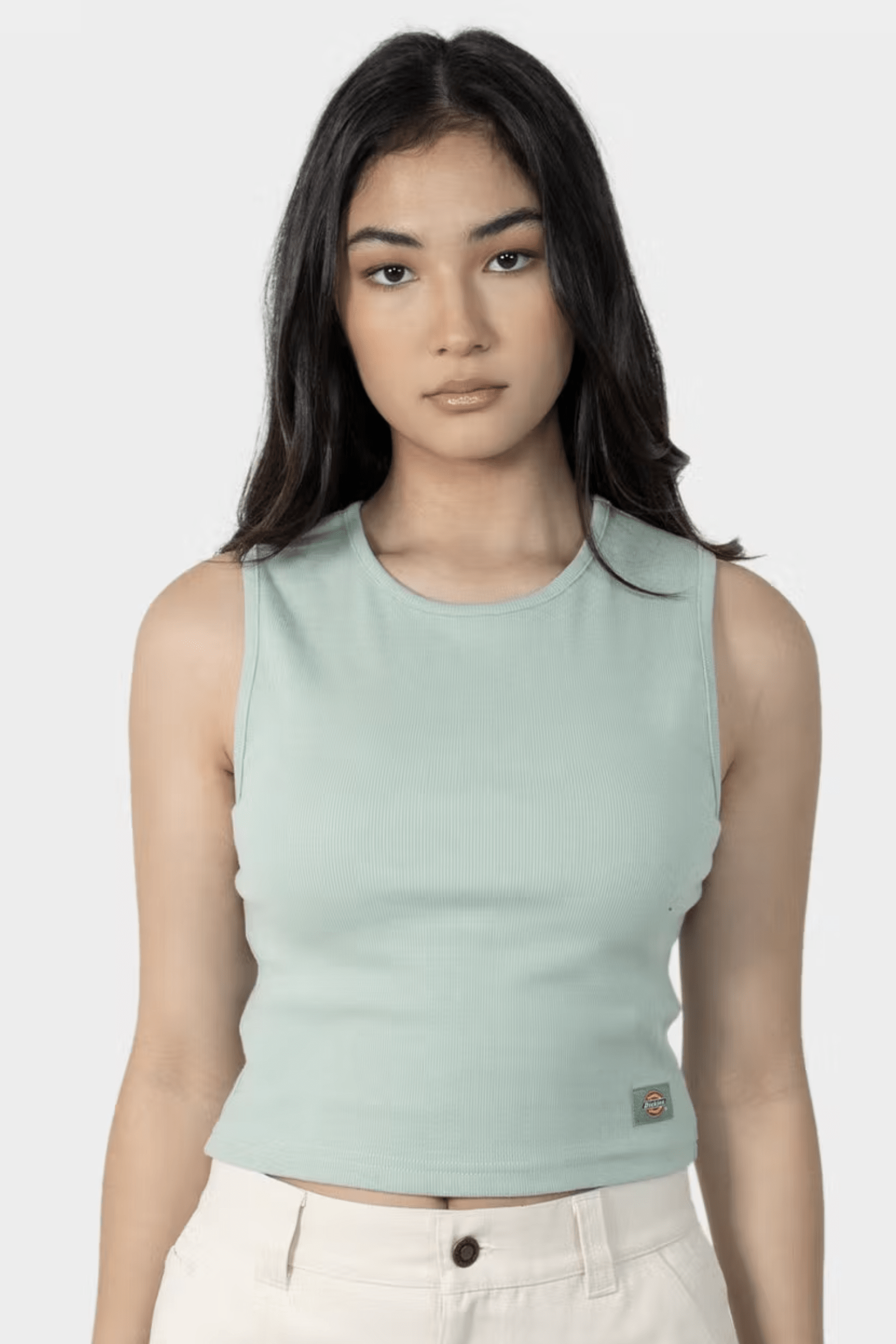 DICKIES ESSENTIAL RIB CROP MUSCLE TANK - JADE – Pretty Rad Store
