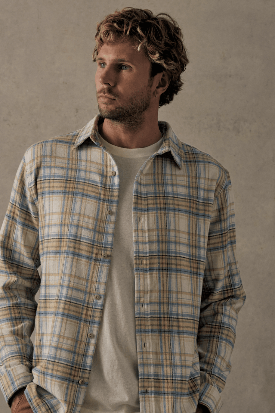 MCTAVISH AUTUMN FLANNEL SHIRT - BLUE SKY – Pretty Rad Store